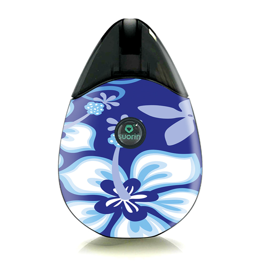 Skin Decal for Suorin Drop Vape / Hibiscus Hawaii Flower Blue ...