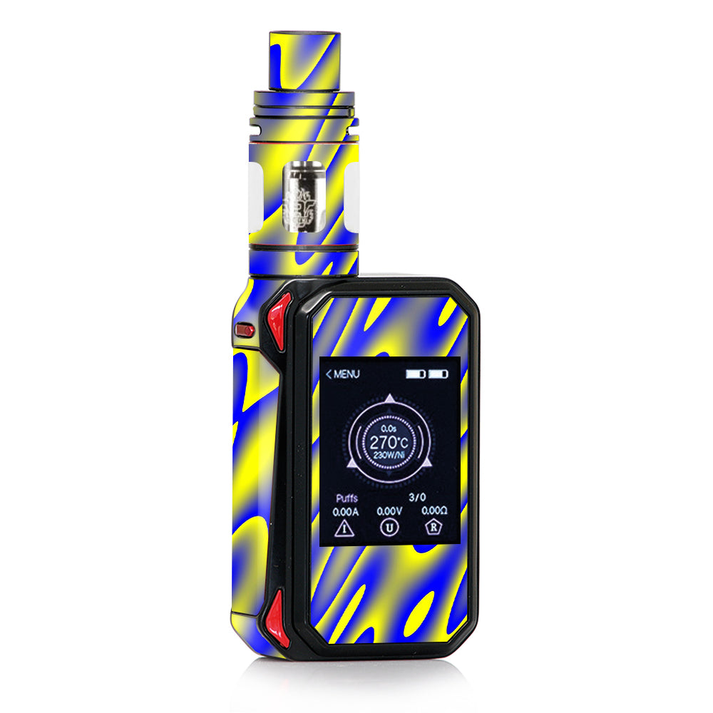 Skins Decals for Smok G-Priv 2 230w Vape / Neon Blue Yellow trippy ...