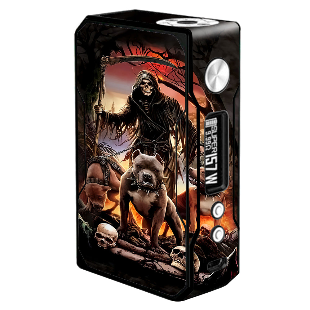 Skin Decal for Voopoo Drag 157W Vape / Grim Reaper Pitbull Skulls ...