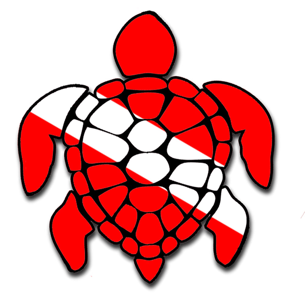 Sea Turtle Diver Down Flag Turtle Sticker – itsaskin.com